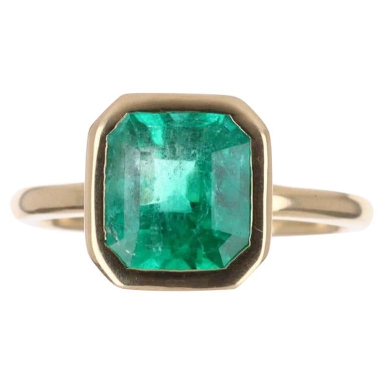 2.97ct 18K Teardrop Emerald Georgian Styled Solitaire Ring For Sale at ...