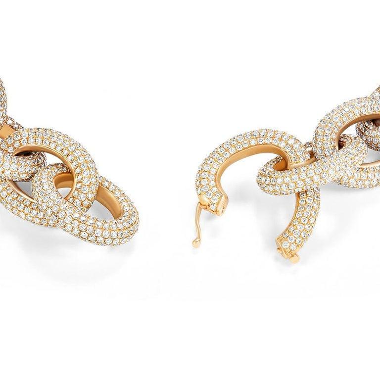 26.75 Carat Total Weight Pave Diamond Link Bracelet For Sale at 1stDibs