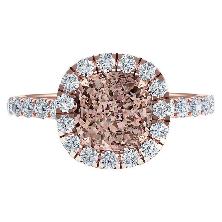 2.7 Carat Light Pink Looking GIA Certified Orange Brown Cushion Diamond ...