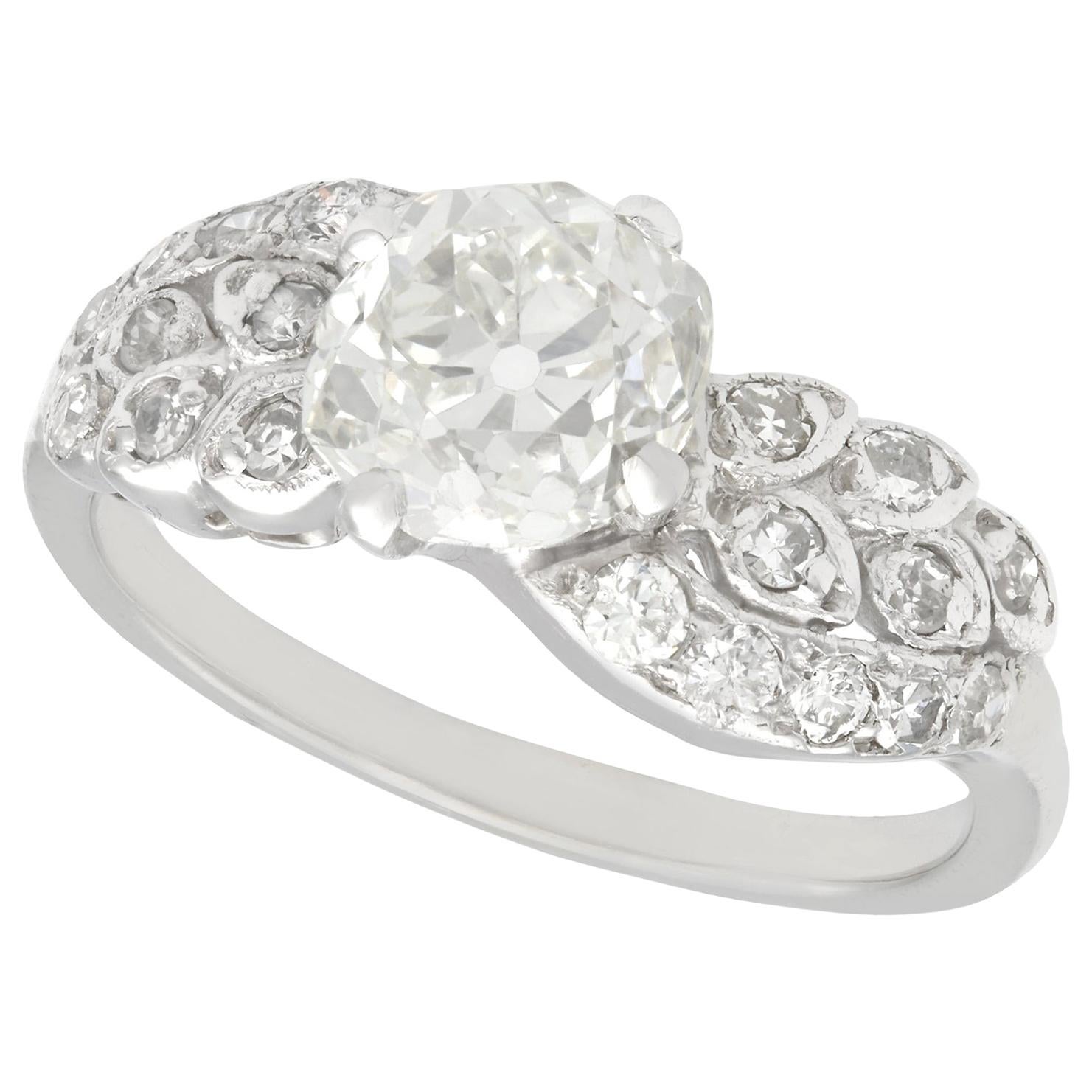 2.70 Carat Diamond White Gold Platinum Set Twist Ring For Sale at 1stDibs