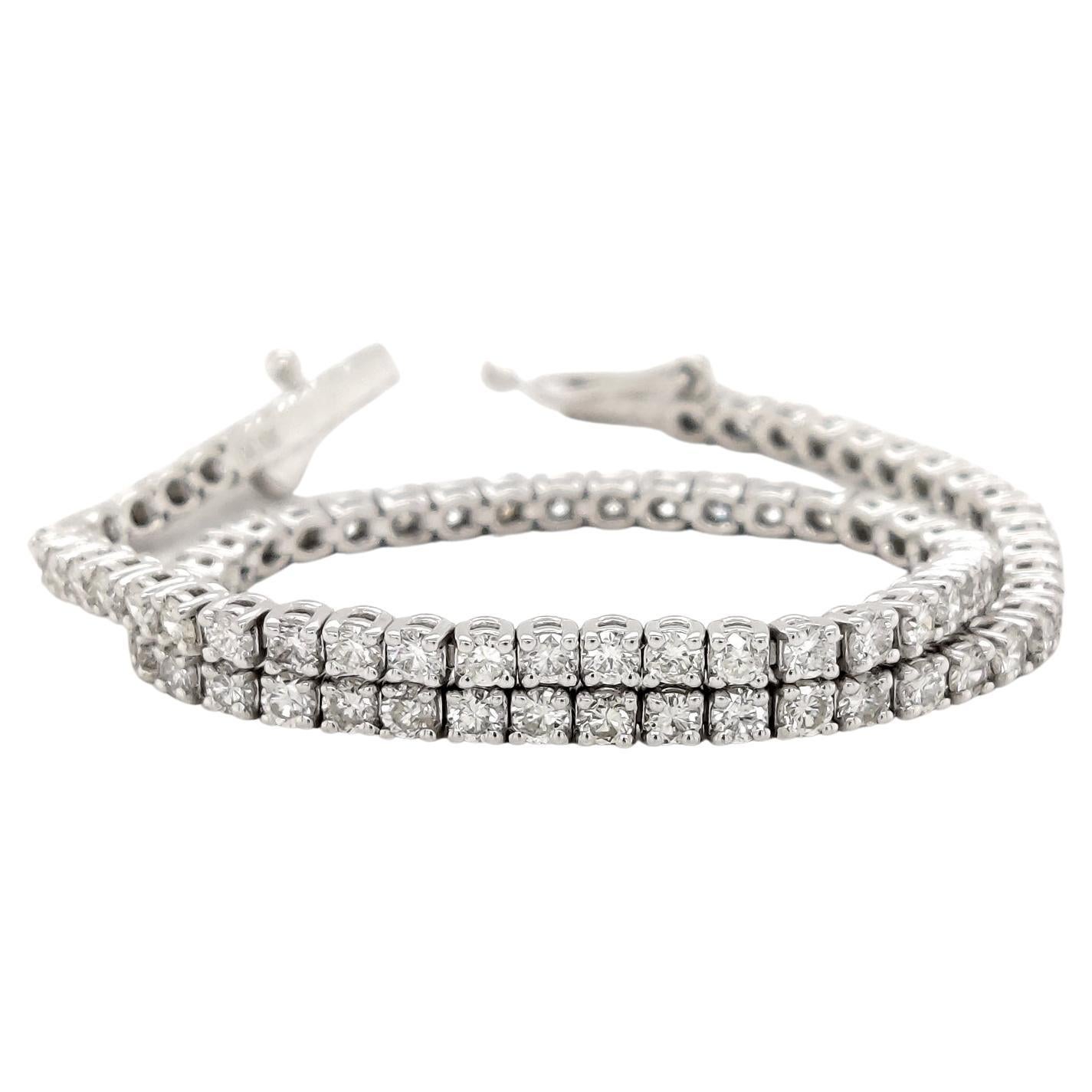 2 70ct Carat Round Brilliant Diamond D F 14k White Gold Tennis