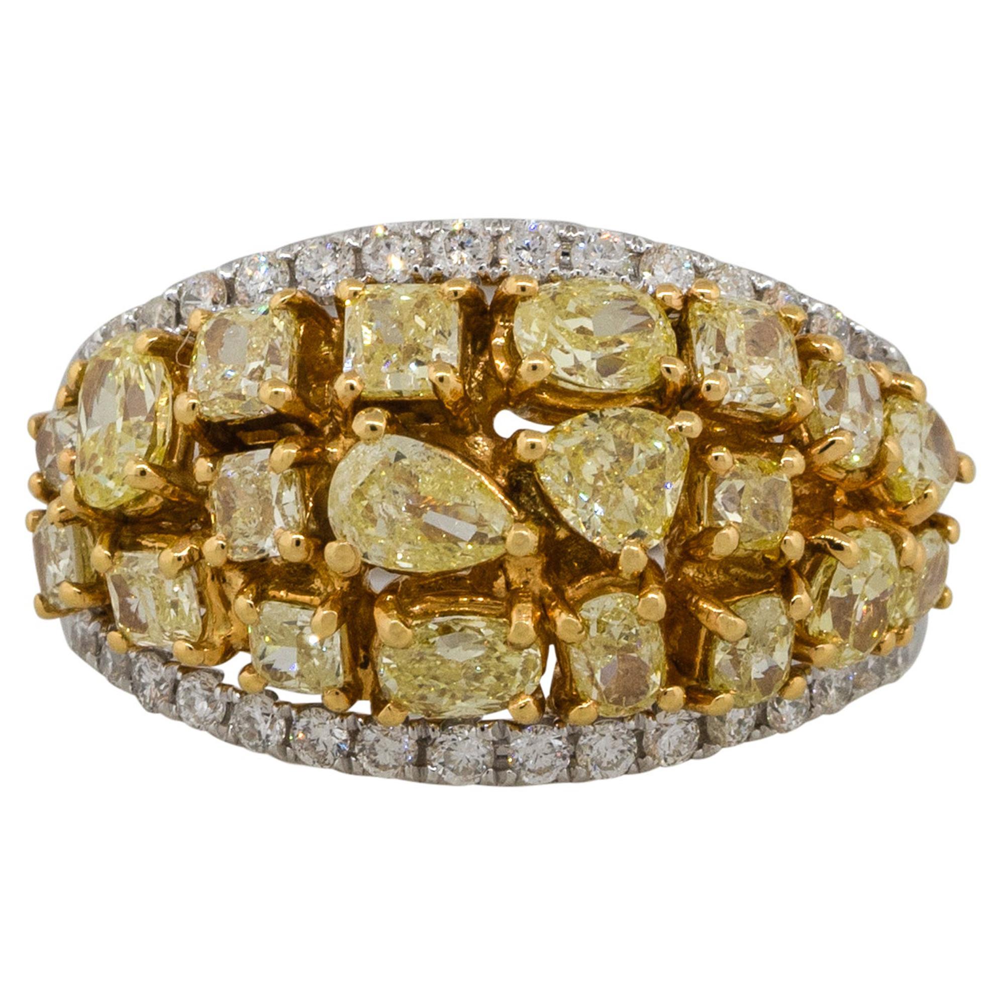 Multi Shape Diamond Mosaic Ring For Sale at 1stDibs