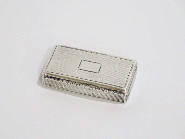Sterling Silver Gilded Interior Antique English Snuff Box For Sale at ...