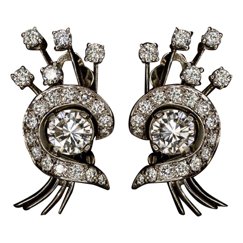 Diamond Cocktail Earrings For Sale at 1stDibs