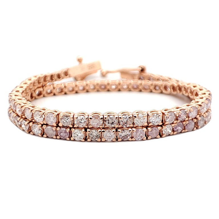 Swarovski Jewelry For Women Rose Gold Inlaid Pink Diamond Tennis ...