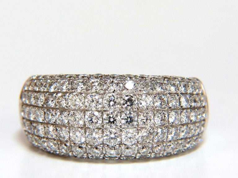 2.77 Carat Full Cut Diamonds Bead Set Wide Band Ring 18 Karat For Sale ...