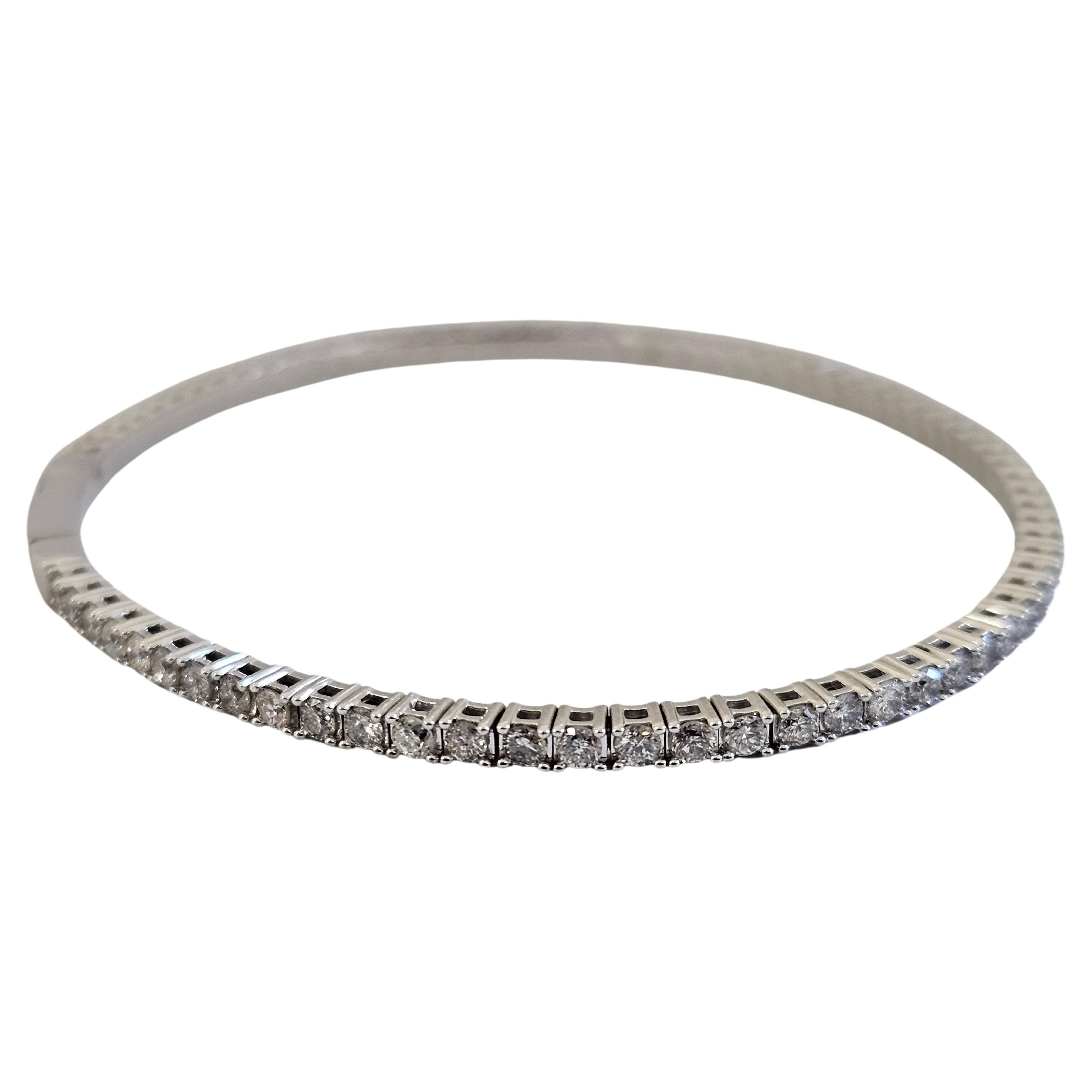 2.78 Carat Full Flexible Bangle White Gold 14 Karat Bracelet For Sale ...