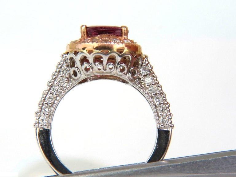2.78 Carat Natural Fine Purple Red Ruby Diamond Ring 14 Karat G/Vs For ...