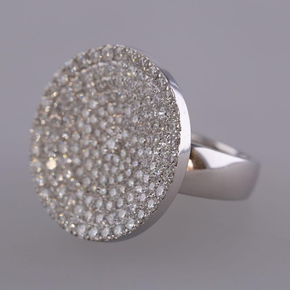 2.79 Carat Pavé Set Diamond Concave Ring For Sale at 1stDibs