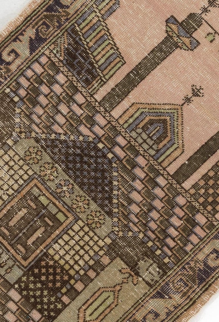 2.7x4 Ft One-of-a-Kind Vintage Pictorial Anatolian Prayer Rug Depicting ...