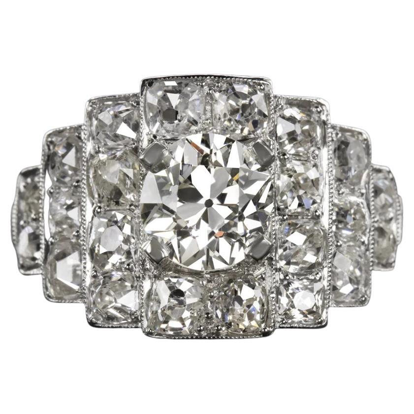 HRD Antwerp 2.80 Carat Three-Stone Cushion Diamond Ring For Sale at ...