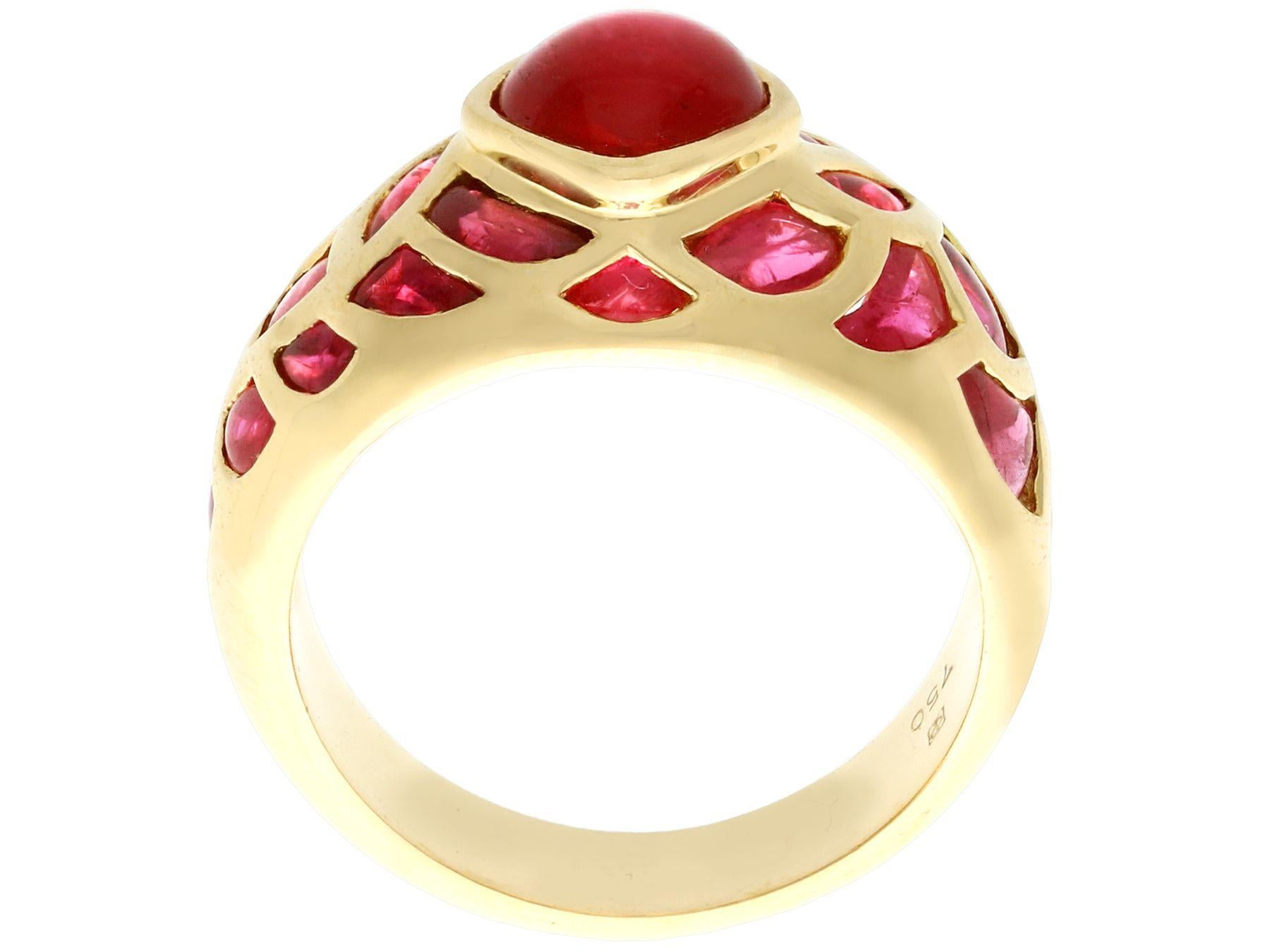 2.80 Carat Ruby and Yellow Gold Cocktail Ring, circa 2000 at 1stDibs