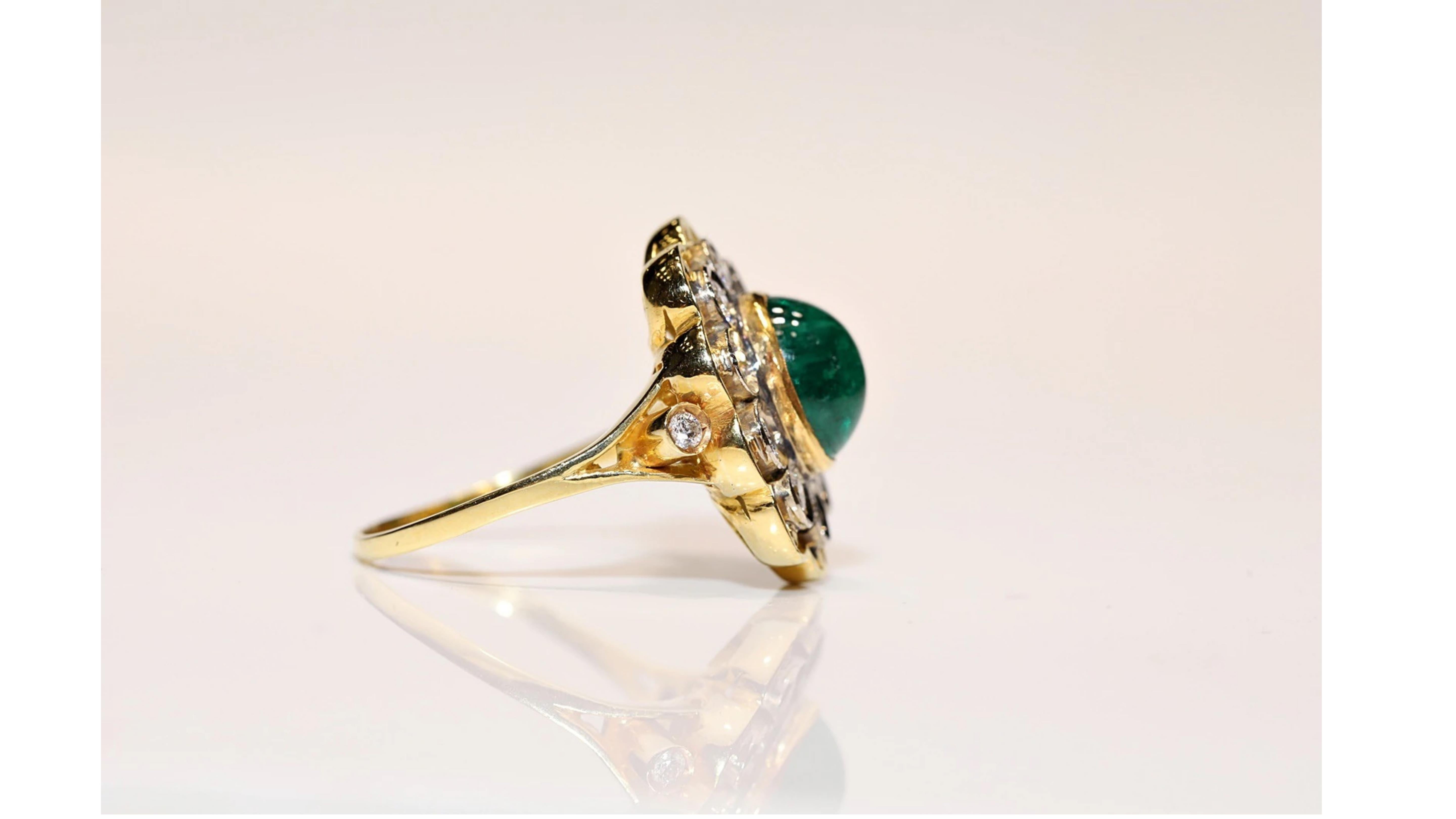 2.80 Carat Vintage Emerald Diamond Ring 18 Karat Yellow Gold For Sale ...