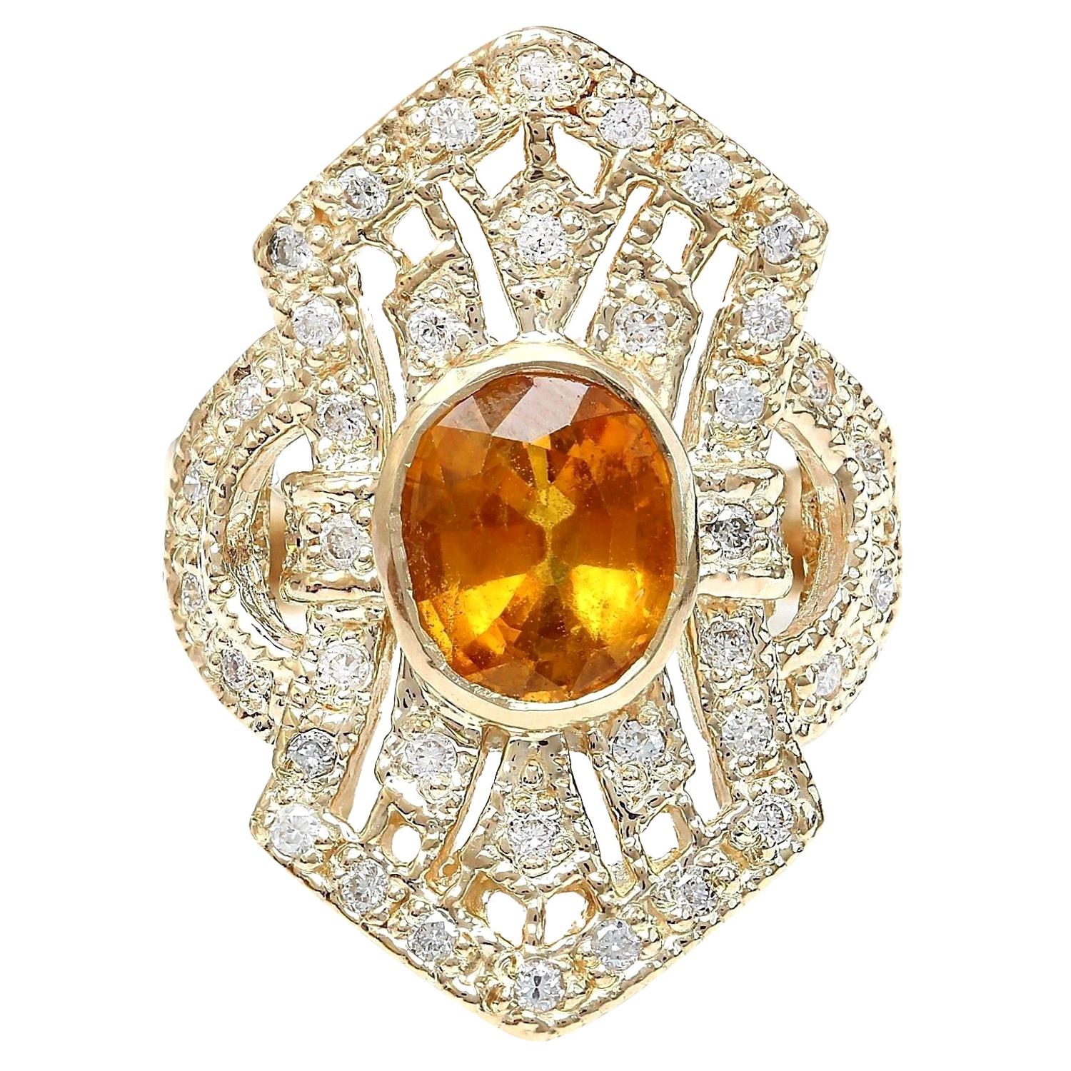 2.88 Carats Diamonds Gold Floral Motif Ring For Sale at 1stDibs