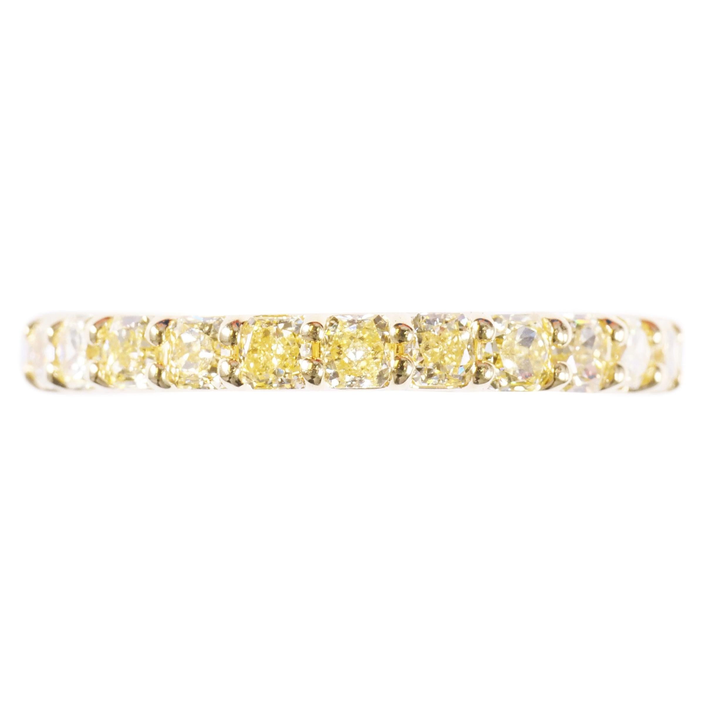 Radiant Cut Anniversary Band in 18K Yellow Gold 7.12ct at 1stDibs