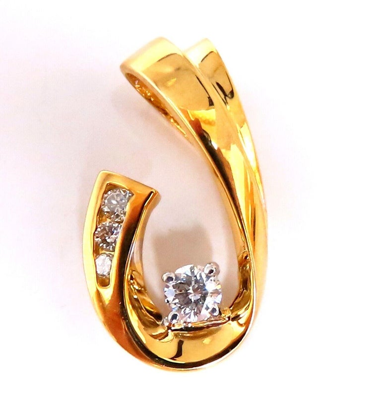 .28ct Natural Round Diamonds Modified Hook Slide 14kt Gold For Sale at ...