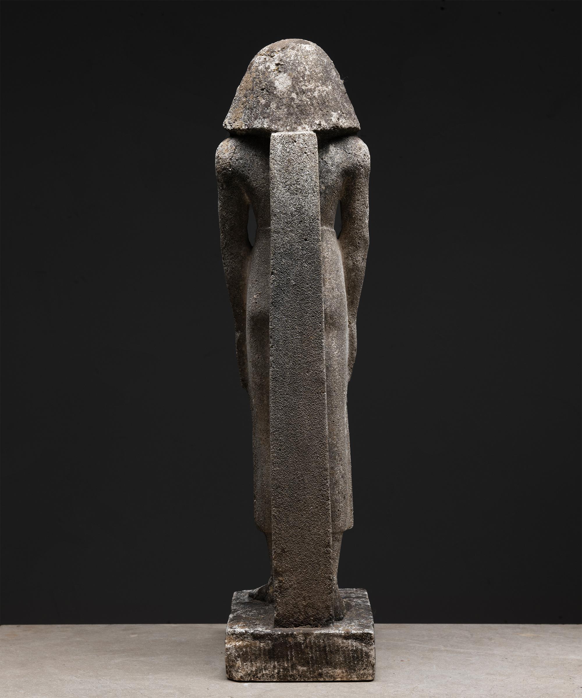 Tall Composite Stone Statue, France circa 1950 For Sale at 1stDibs