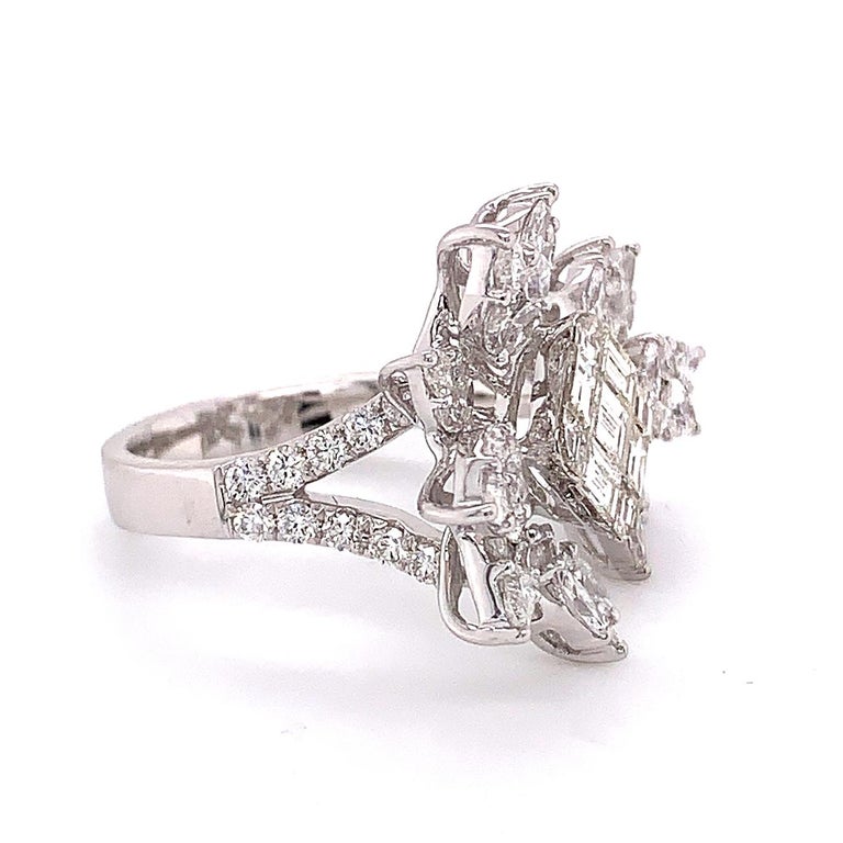 2.91 ct illusion set natural fancy shape diamond ring For Sale at 1stDibs