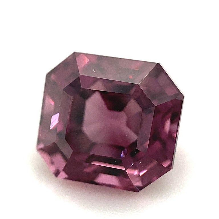 2.95ct Octagonal/Emerald Cut Pink-Purple Spinel GIA Certified Unheated ...
