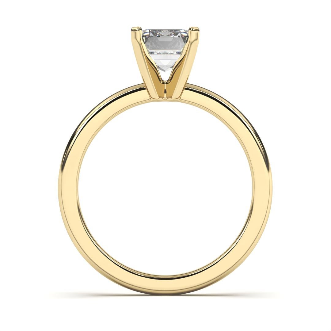 2CT Emerald Cut Solitaire F-G Color with VS Clarity Lab Grown Diamond ...