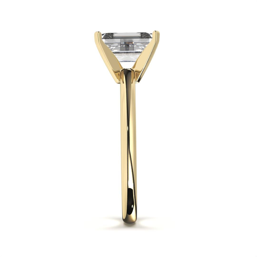 2CT Emerald Cut Solitaire F-G Color with VS Clarity Lab Grown Diamond ...