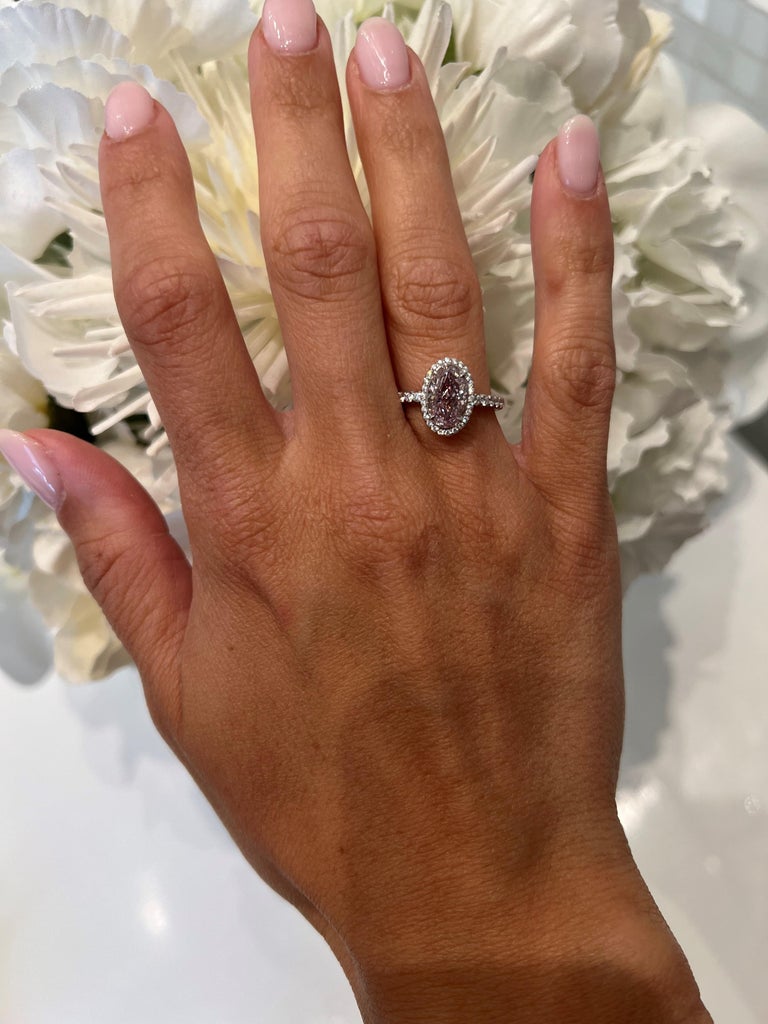 2ct. GIA Oval Fancy Purple-Pink Diamond Ring For Sale at 1stDibs