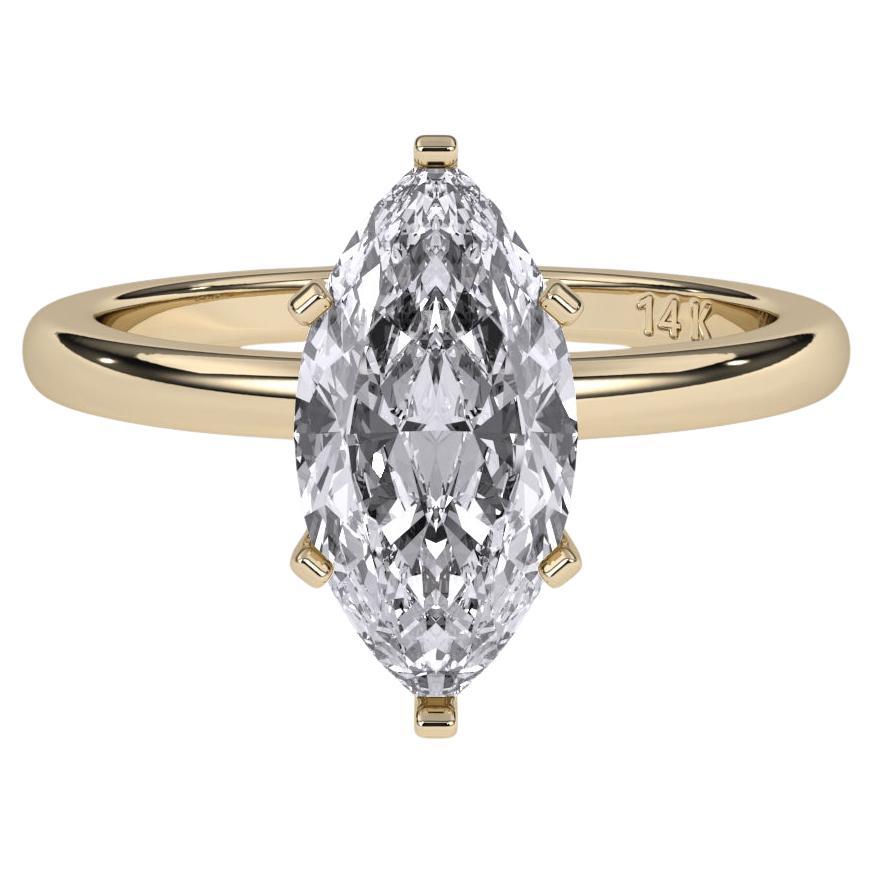 2CT Emerald Cut Solitaire F-G Color with VS Clarity Lab Grown Diamond ...