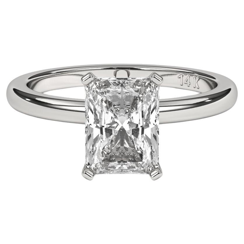 2CT Radiant Cut Solitaire F-G Color with VS Clarity Lab Grown Diamond ...