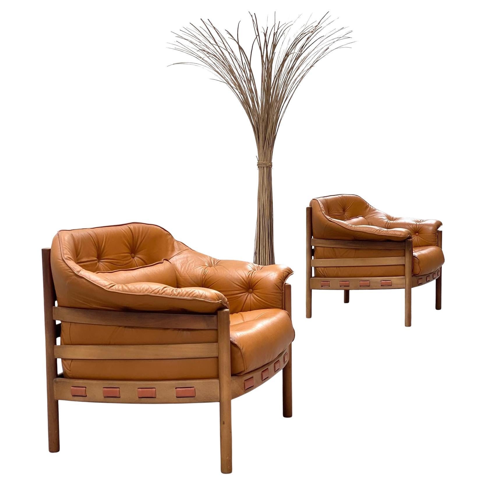 2er Set Sven Ellekaer für Coja Sessel Teak Cognac Leder, Niederlande ...