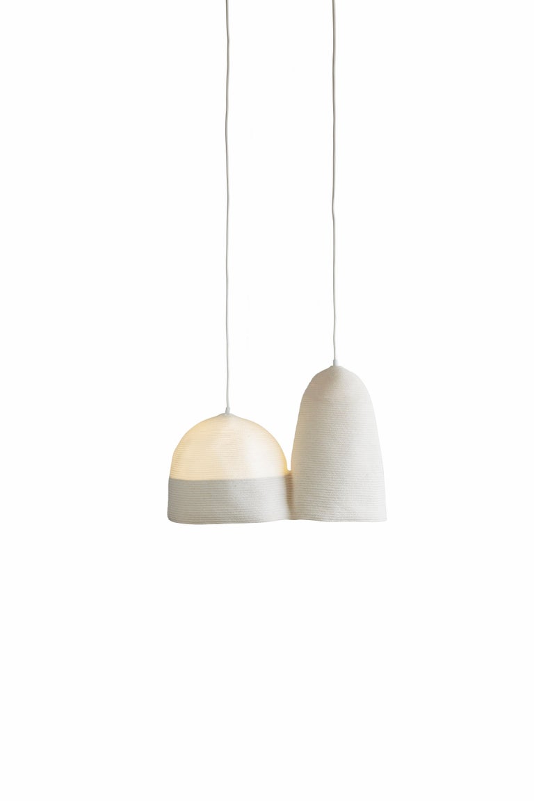 "2Hc" Coiled Cotton and Nylon Rope Pendant Light by Doug Johnston at ...