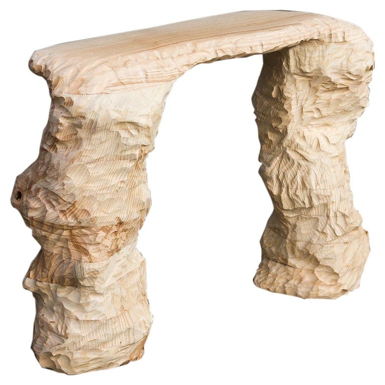 2Legs MiniStool, Carved Wooden Stool For Sale at 1stDibs