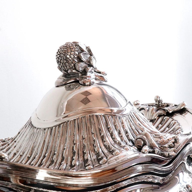 20th Century Tureen or Center Piece in Sterling Silver 925 by Alcino ...
