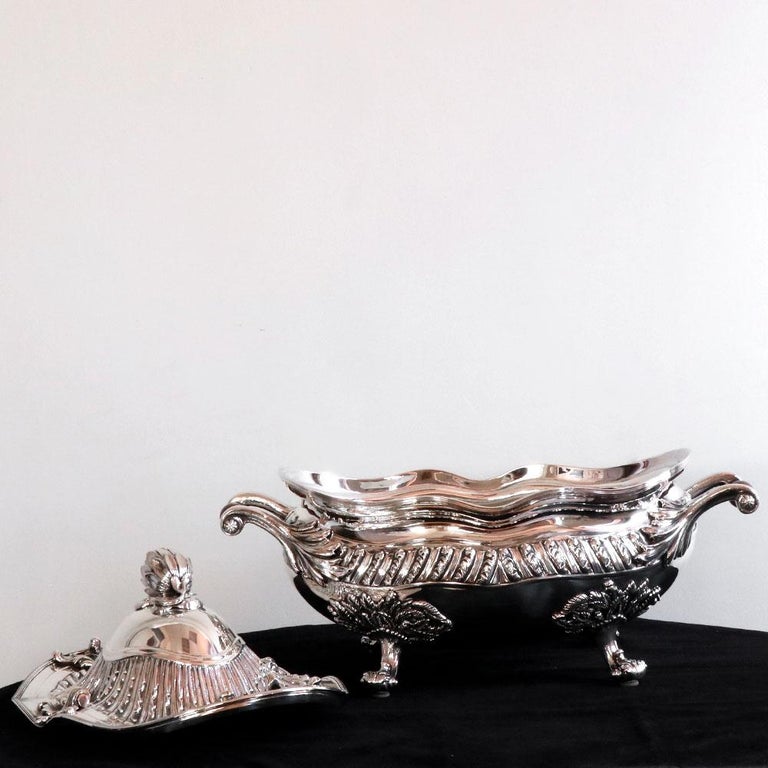 20th Century Tureen or Center Piece in Sterling Silver 925 by Alcino ...