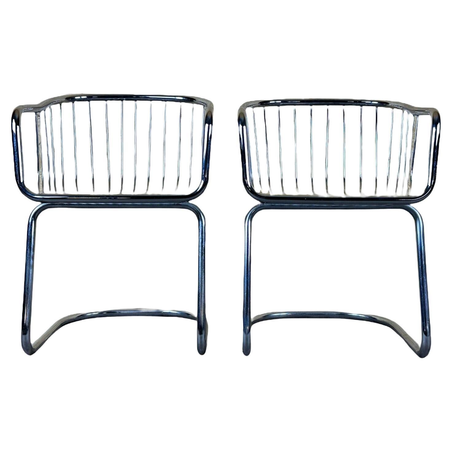 2x 60s 70s wire chair armchair dining chair metal chrome plated design ...