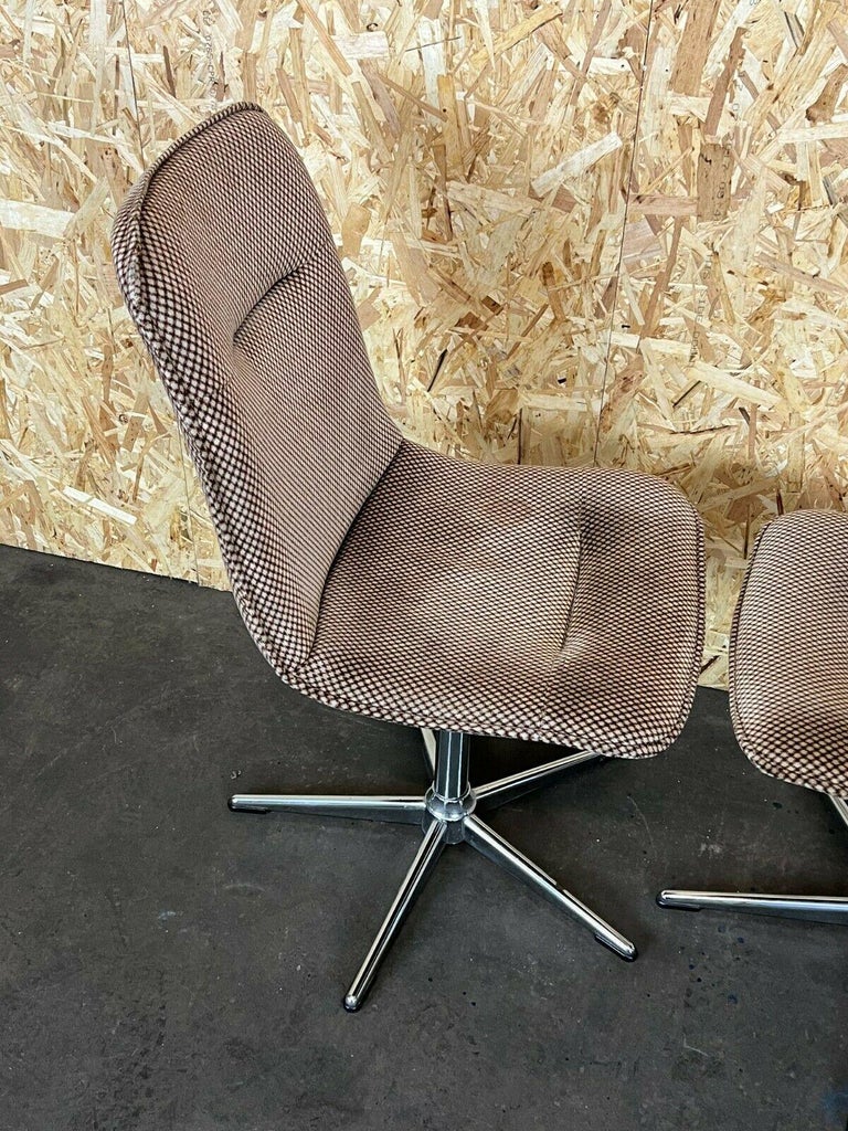 2x 70s Swivel Chair Dining Chair Upholstered Chair Mid Century Design ...