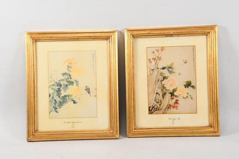 2x Botanical Prints, Labeled Lee, Signed by Jong Shiang Lang, 1G12 For ...
