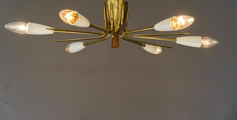 2x Sputnik Flush Mounts Designed by Rupert Nikoll, Vienna, 1950 For ...