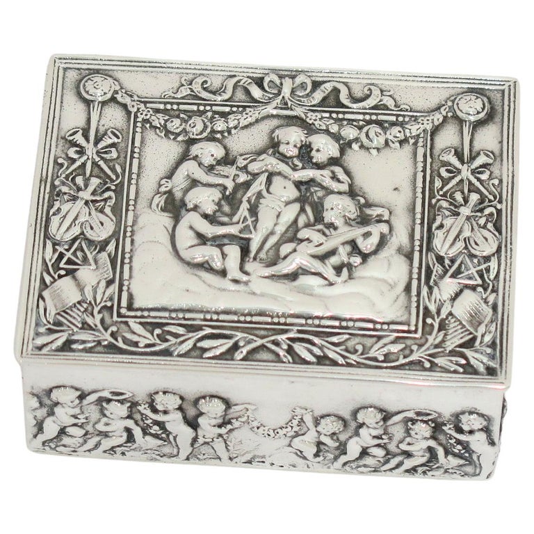 Sterling Silver Gilt Interior Handmade Antique Cherubs Playing Music ...