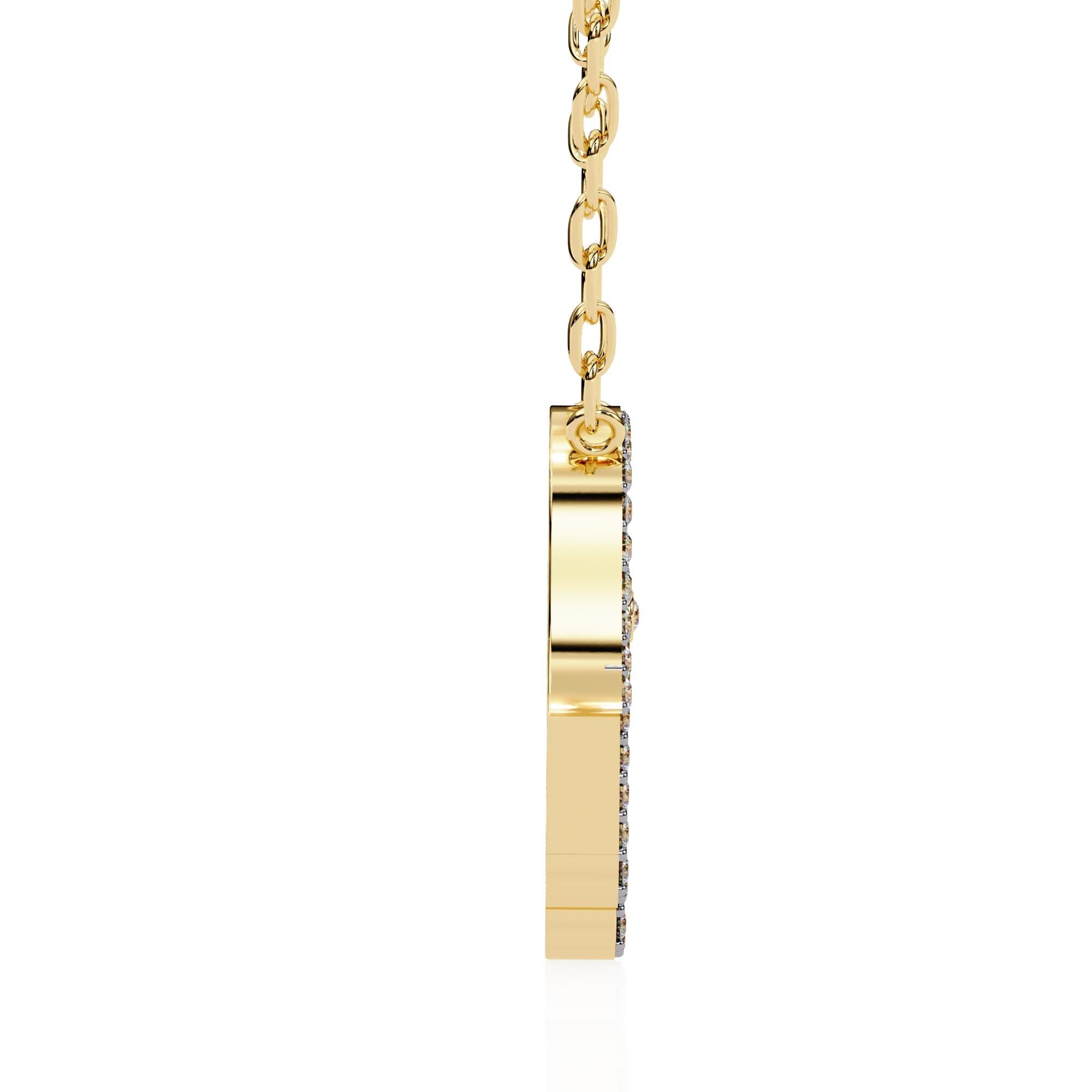 3/10 Ctw Hamsa Hand of Fatima Diamond Evil Eye Necklace, 14K Solid Gold ...