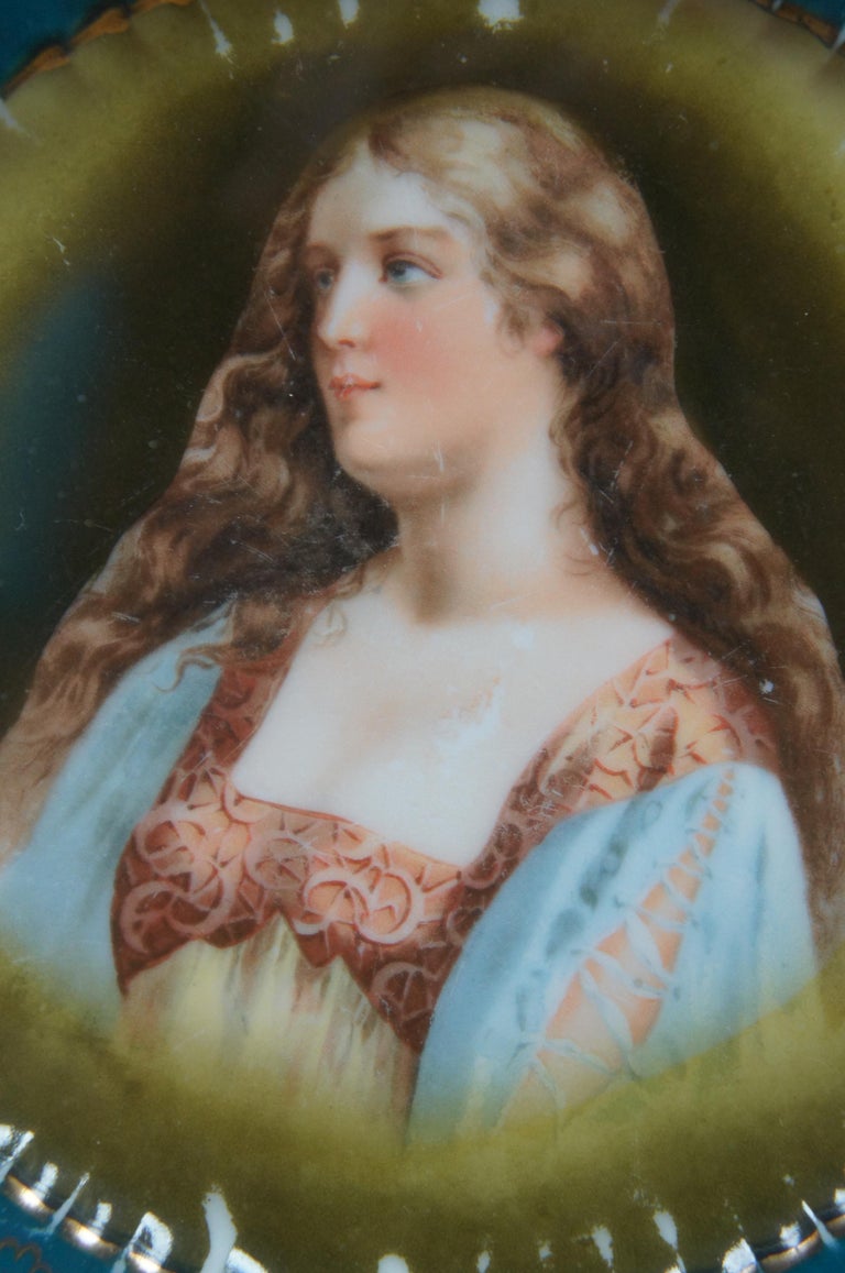 3 Antique Victoria Austria Transferware China Renaissance Portrait ...