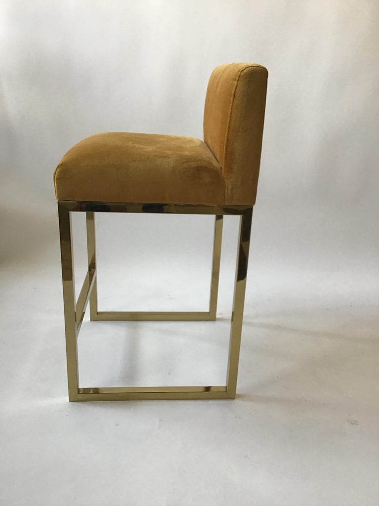 3 Brass Bar and Counter Stools at 1stDibs