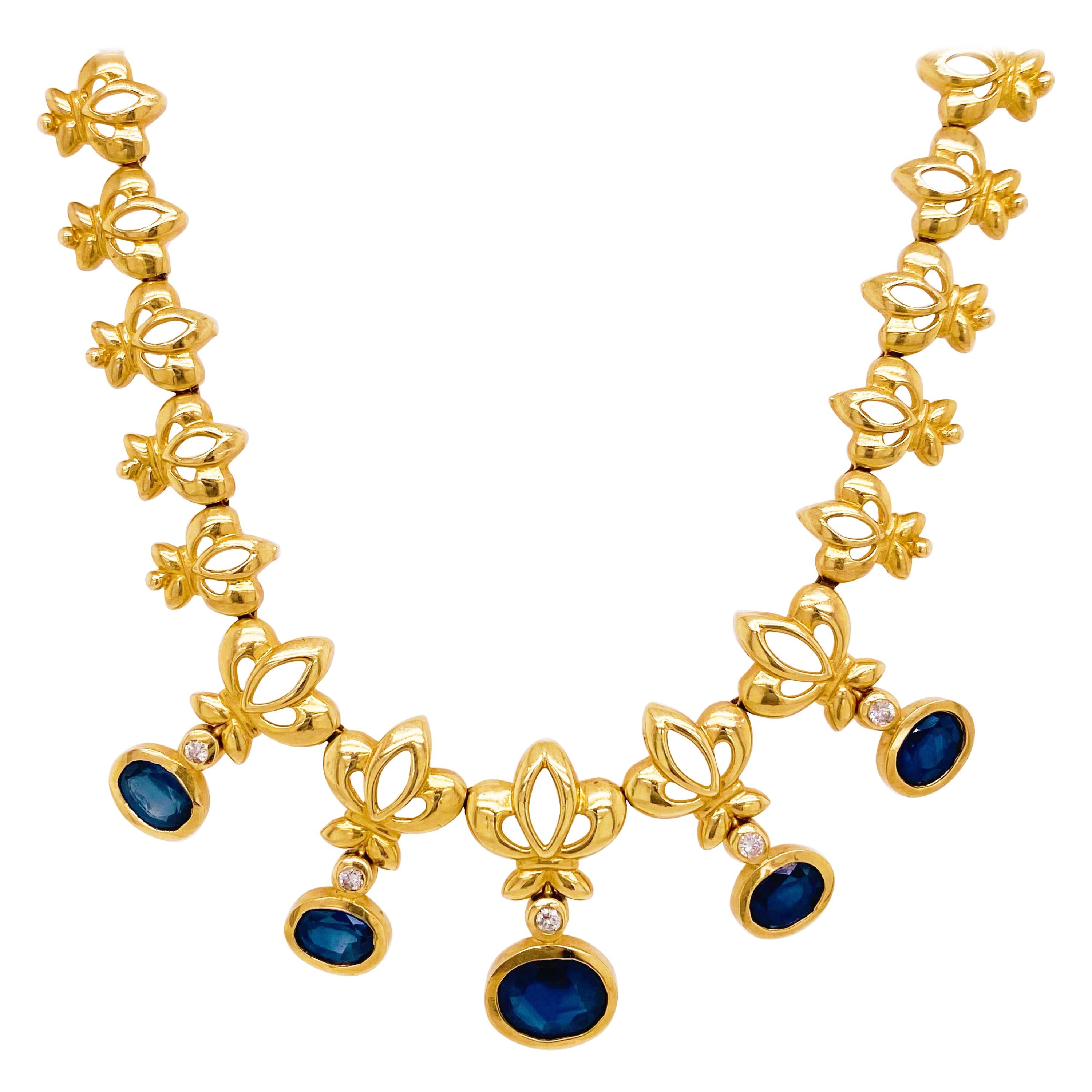 Gold Choker Collar Necklace, 18 Karat Gold Textured Gold Links Custom ...