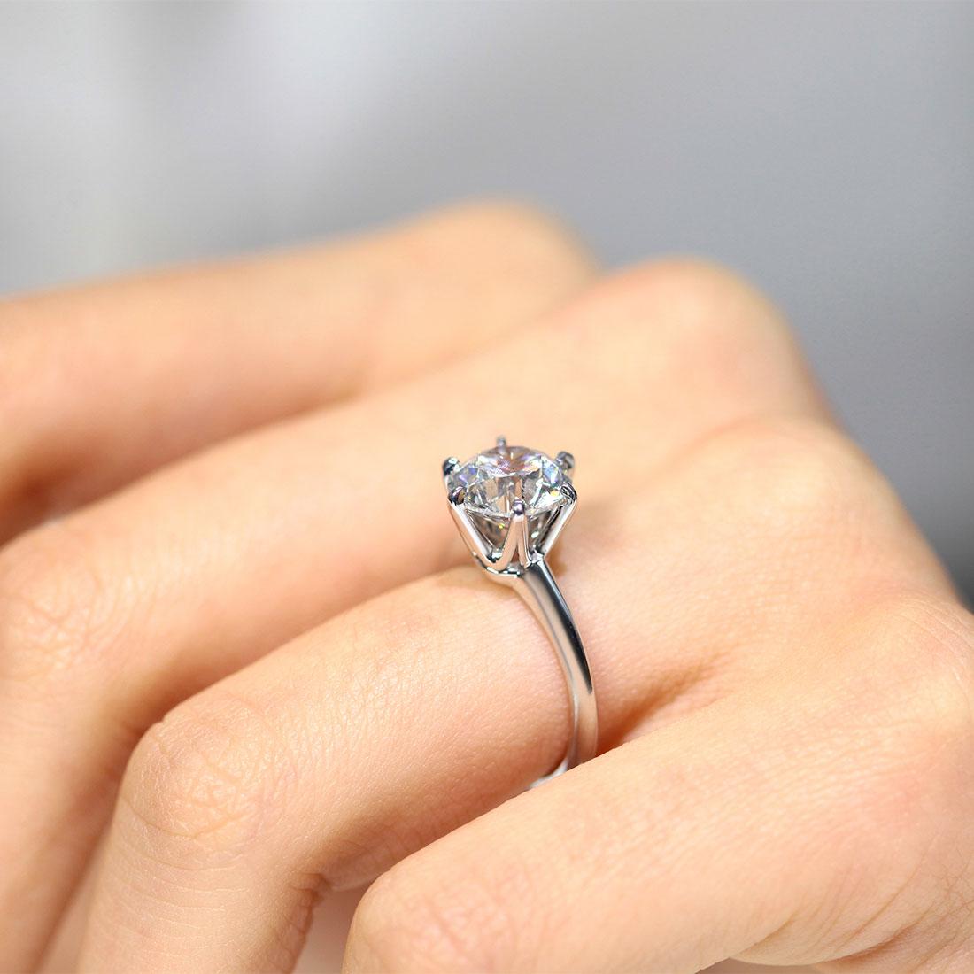 Customizable 3 Carat Diamond Engagement Ring in 18K White Gold ...