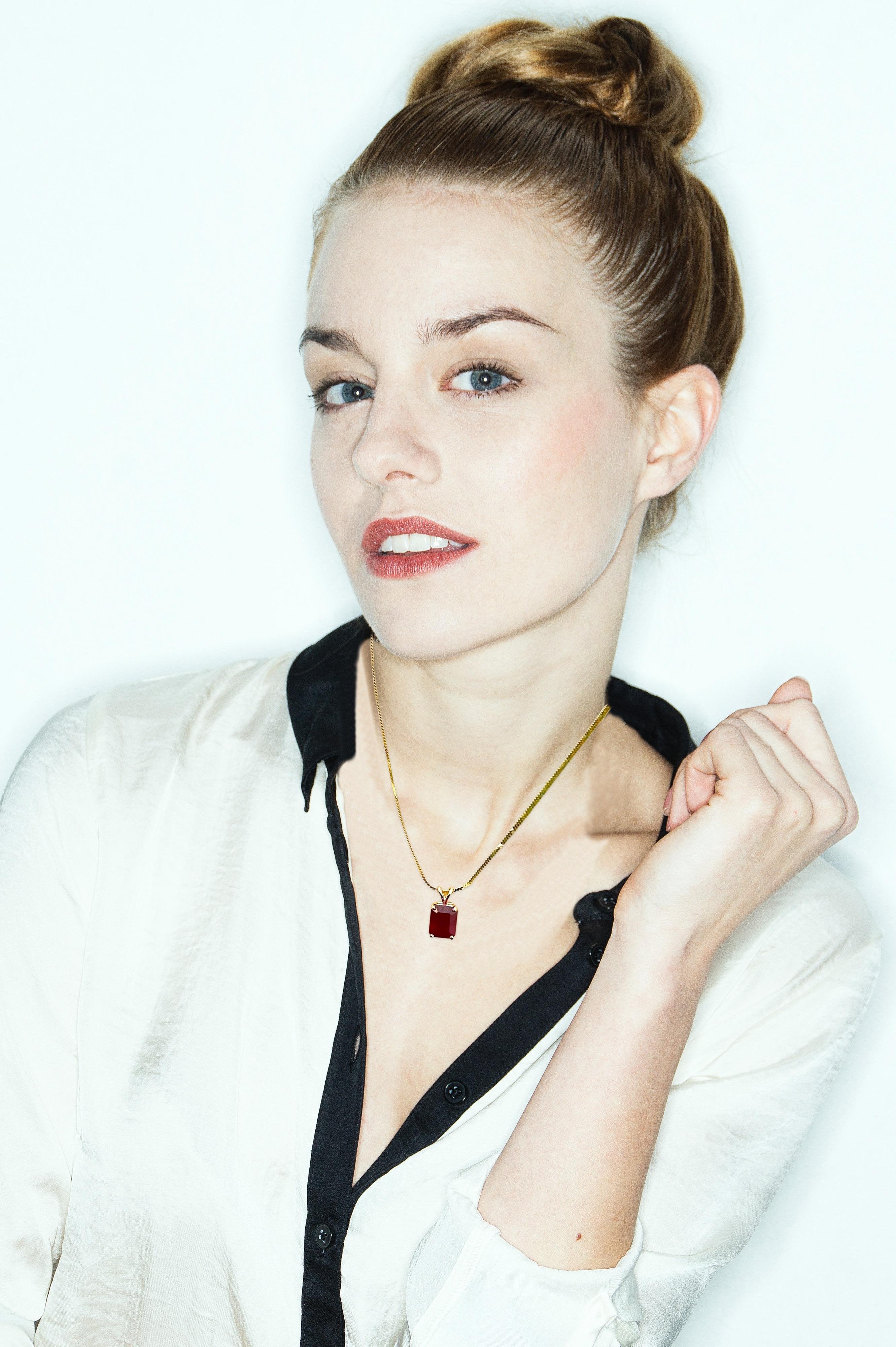 3 Carat Emerald Cut Ruby Pendant with Diamonds 14 Karat Yellow Gold ...