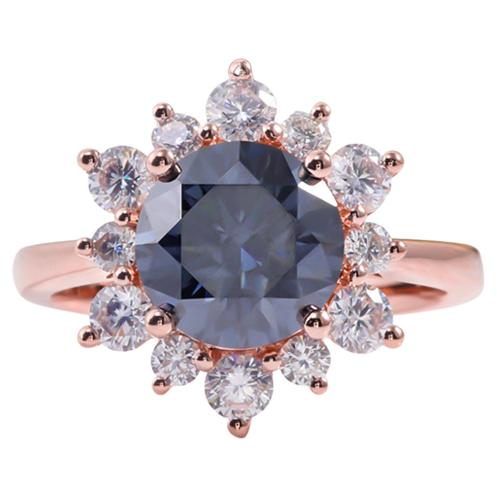 Antique 1 Carat Rose Cut Diamond and 18 Carat Rose Gold Pierced Floral ...