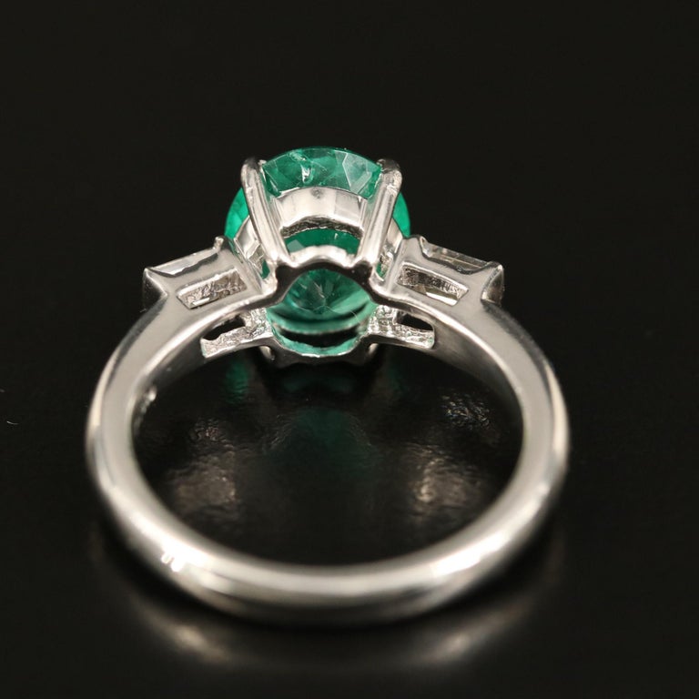 Customizable 3 Carat Natural Colombian Emerald Engagement Ring, Minimal Emerald Wedding Ring For ...