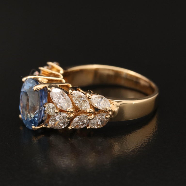 Customizable 3 Carat Oval Cut Vintage Sapphire Engagement Ring, Sapphire Diamond Wedding Ring ...