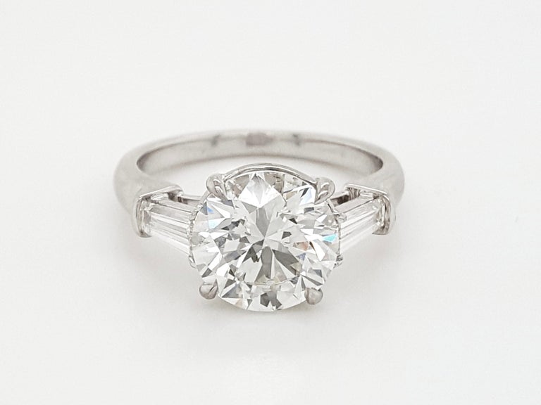 3 Carat Round Brilliant Diamond Solitaire Engagement Ring, GIA ...