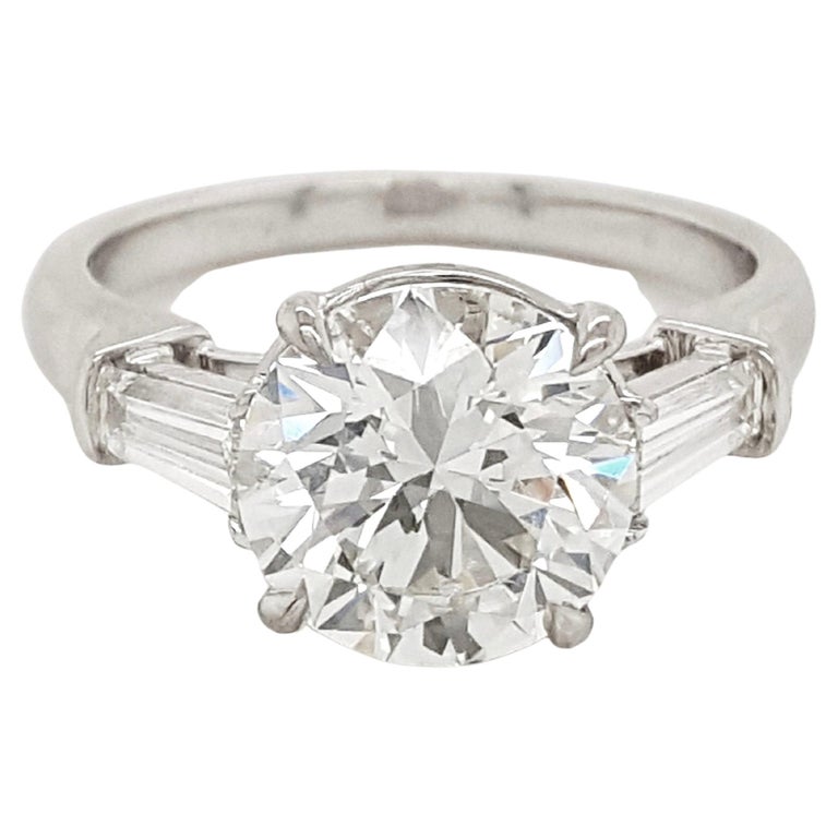 3 Carat Round Brilliant Diamond Solitaire Engagement Ring, GIA ...