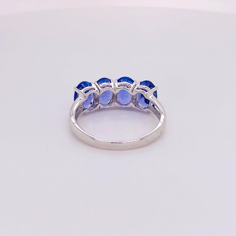 Customizable 3 Carat Tanzanite Band, 14 Karat White Gold Four-Stone ...